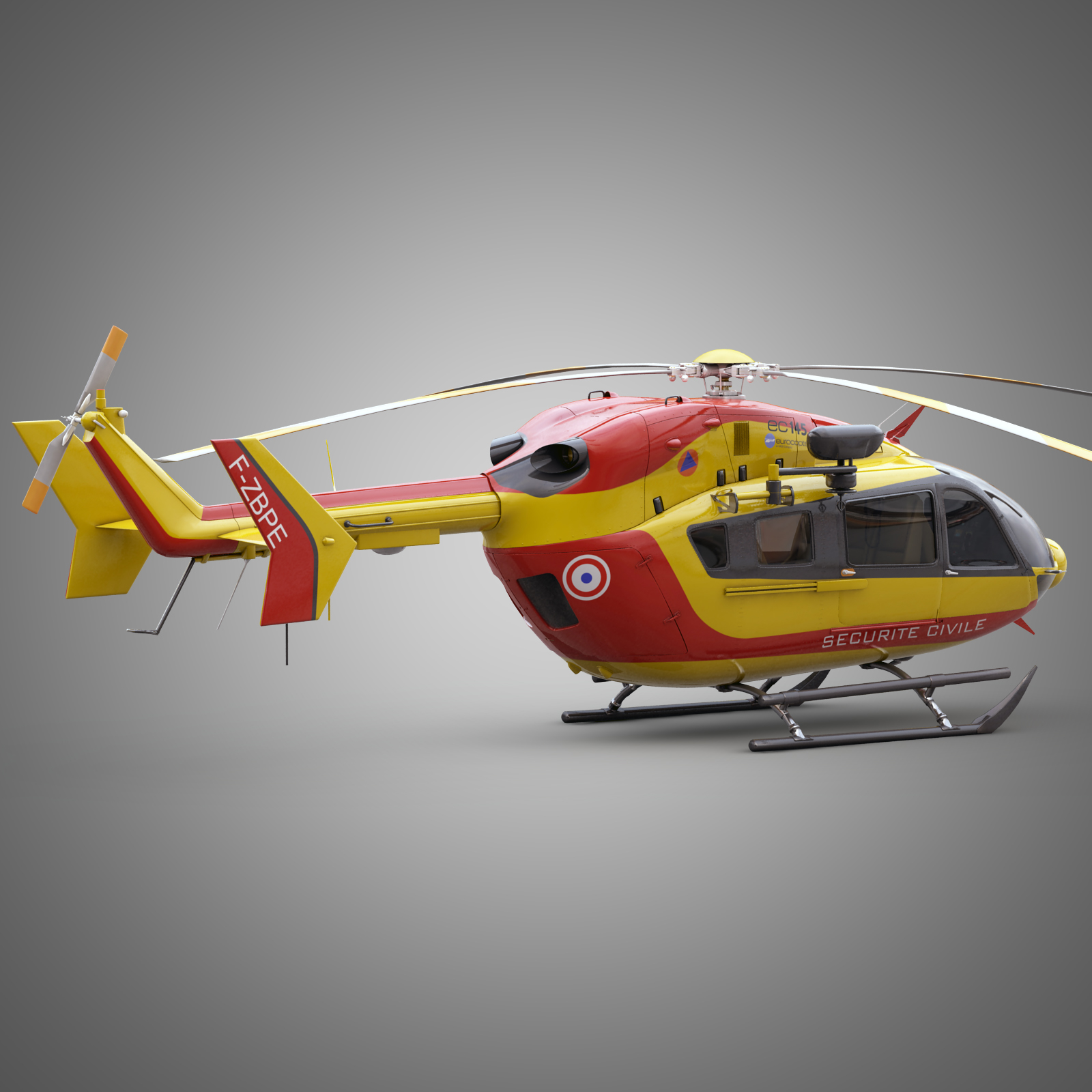 3d model of ec 145 rescue helicopter