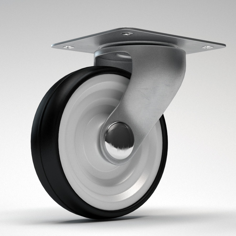 3d model caster wheel
