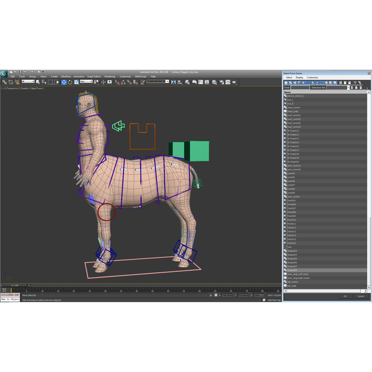 3d model centaur rigged