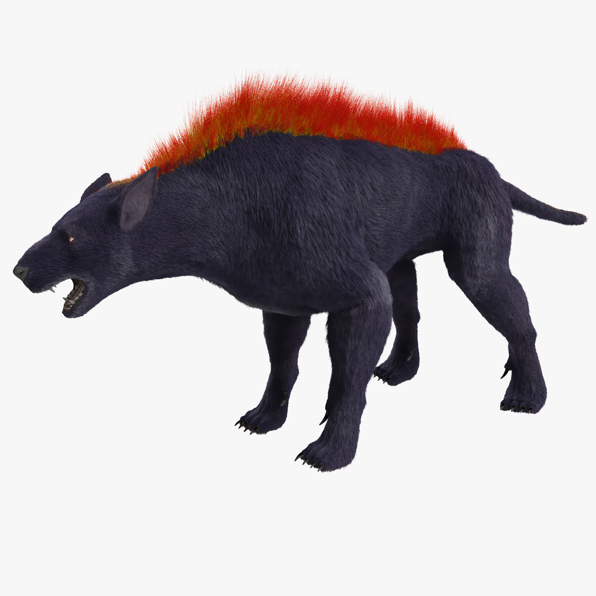 3d model hellhound fur rigged