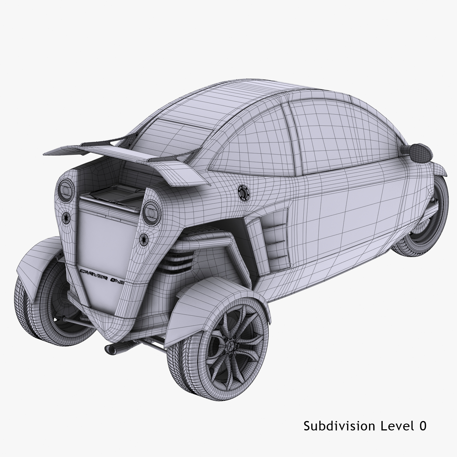 carver three-wheeled motorcycle 3d max