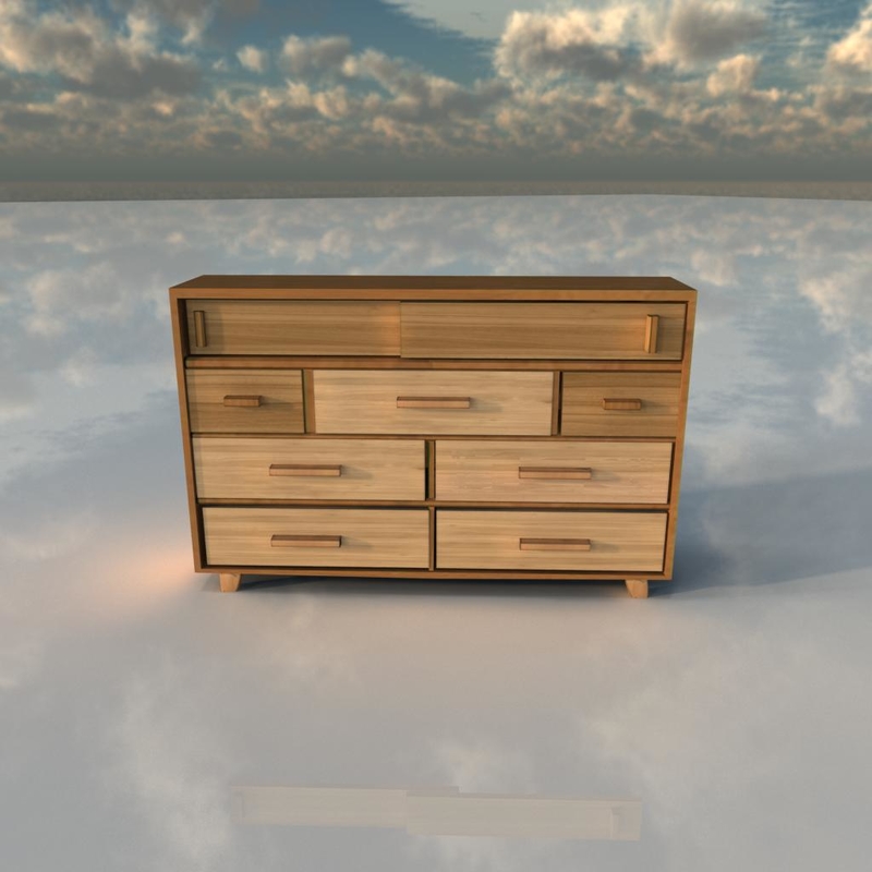 commode wood 3d obj