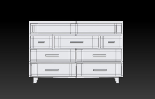 commode wood 3d obj