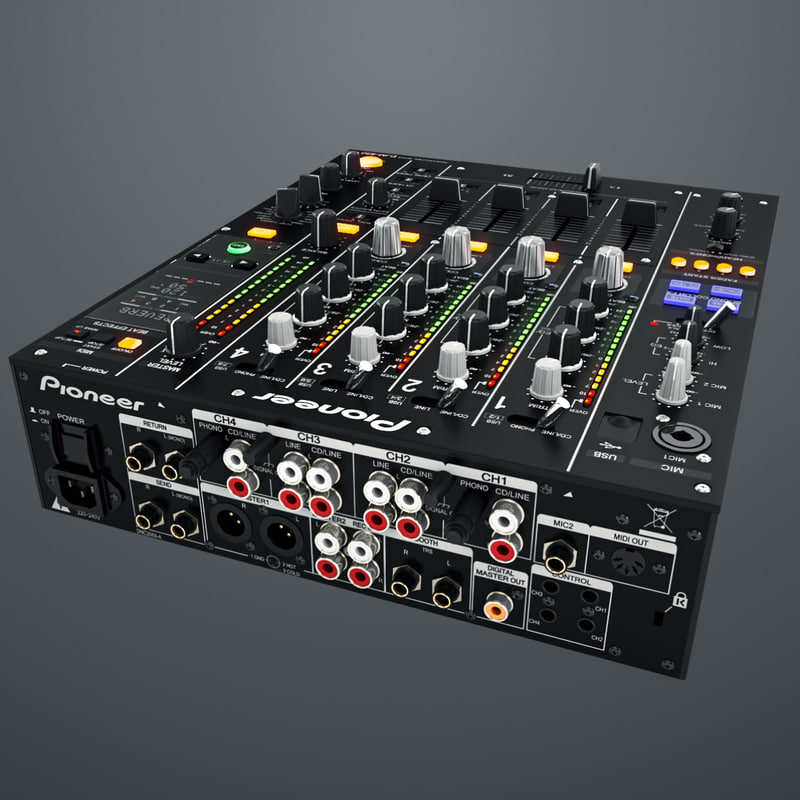 dj mixer pioneer djm-850 3d max
