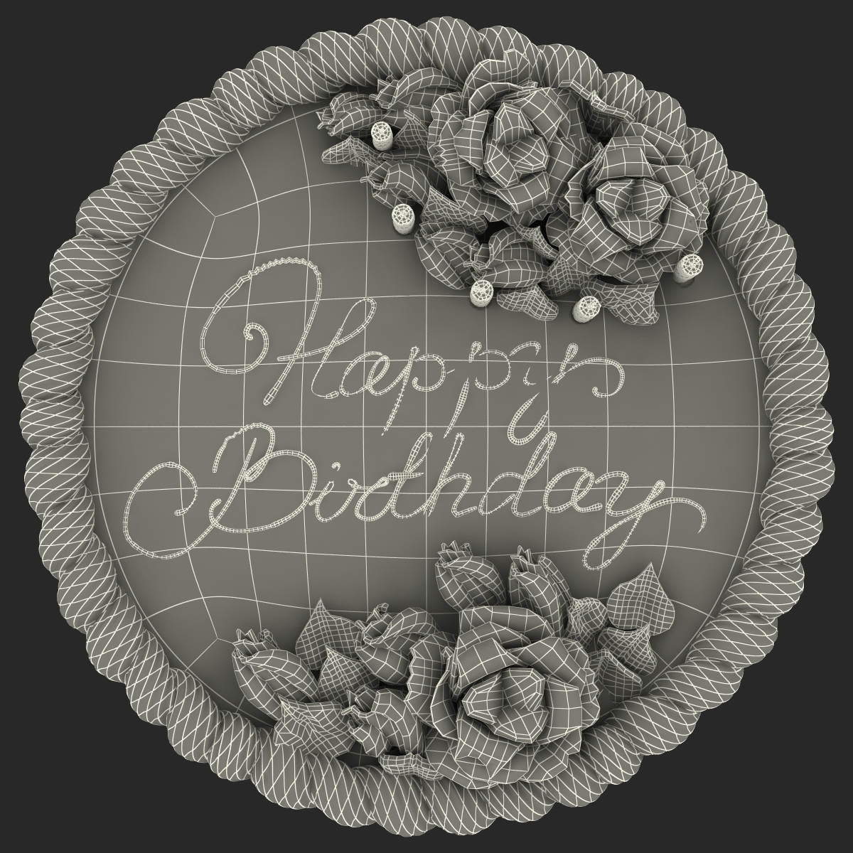 3d model of birthday cake 4