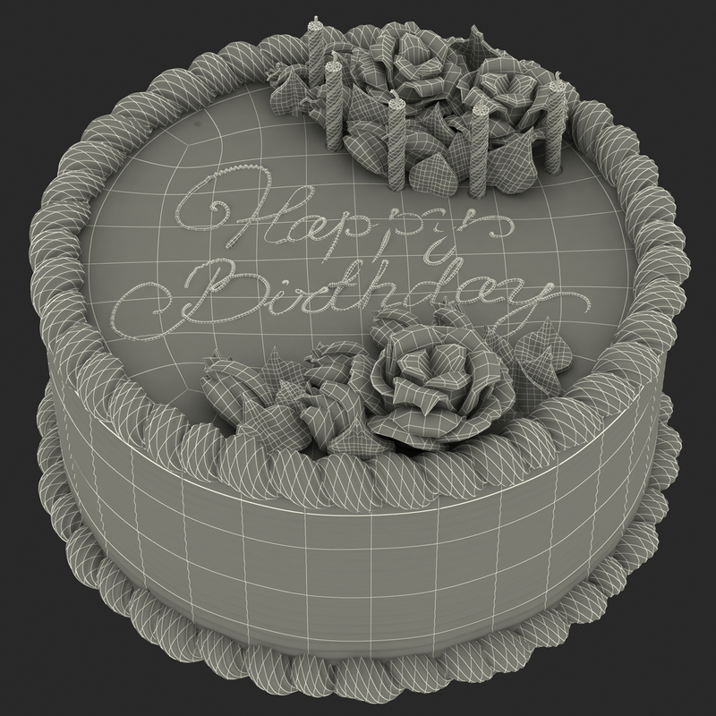 3d model of birthday cake 4