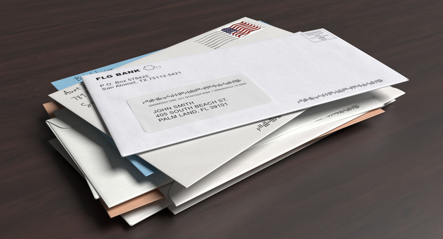 stack mail 3d model