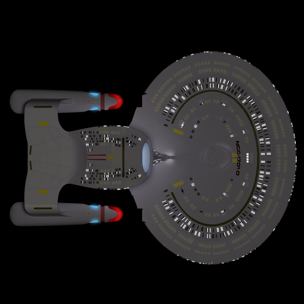 uss enterprise d star trek 3d model