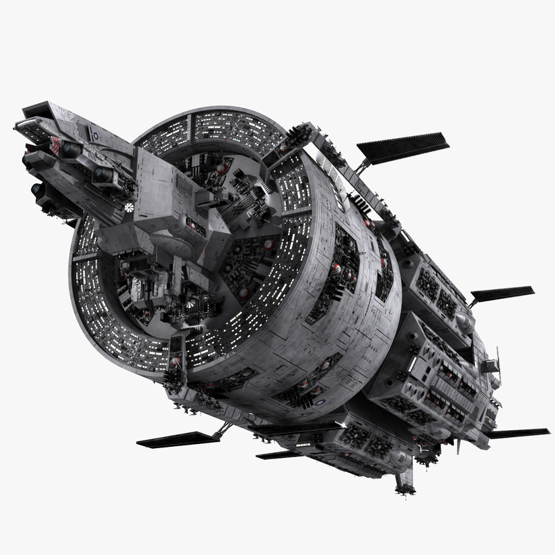 3d realistic interstellar space cruiser