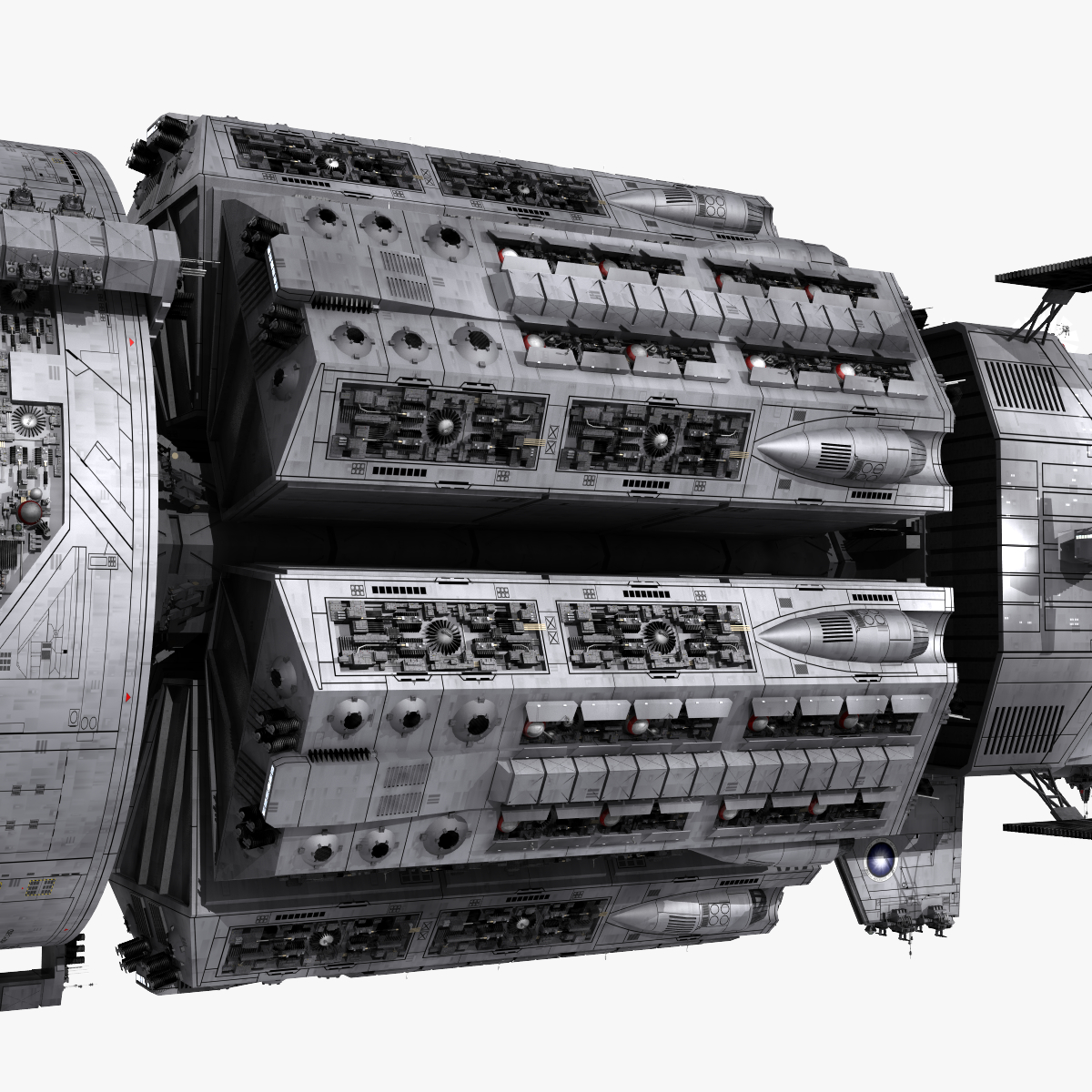 3d realistic interstellar space cruiser