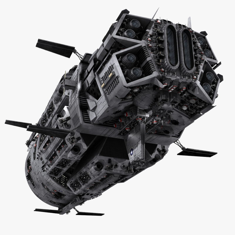 3d realistic interstellar space cruiser