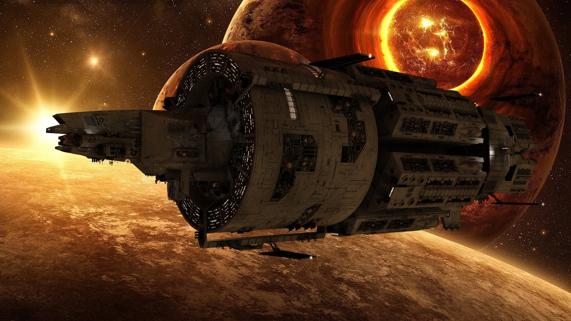 3d realistic interstellar space cruiser
