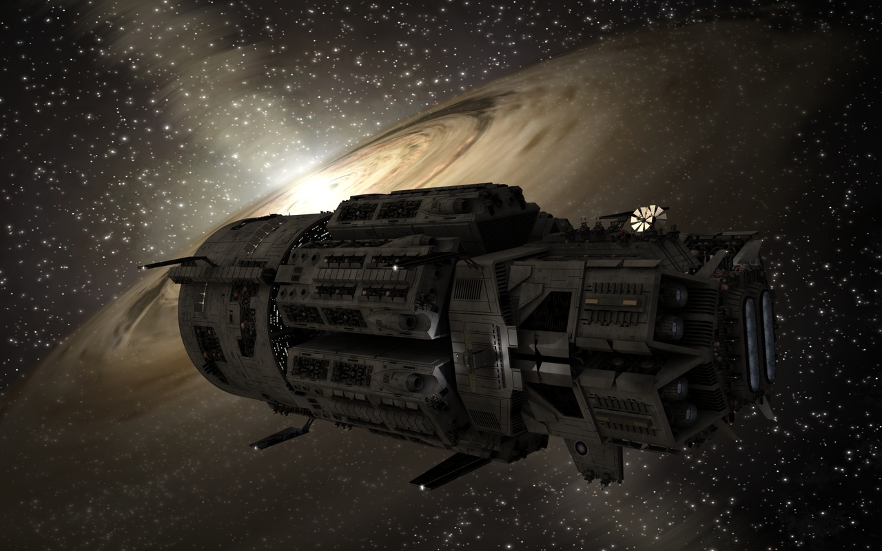 3d realistic interstellar space cruiser