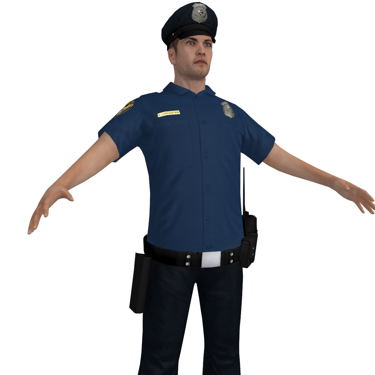 rigged police officer 6 3d model