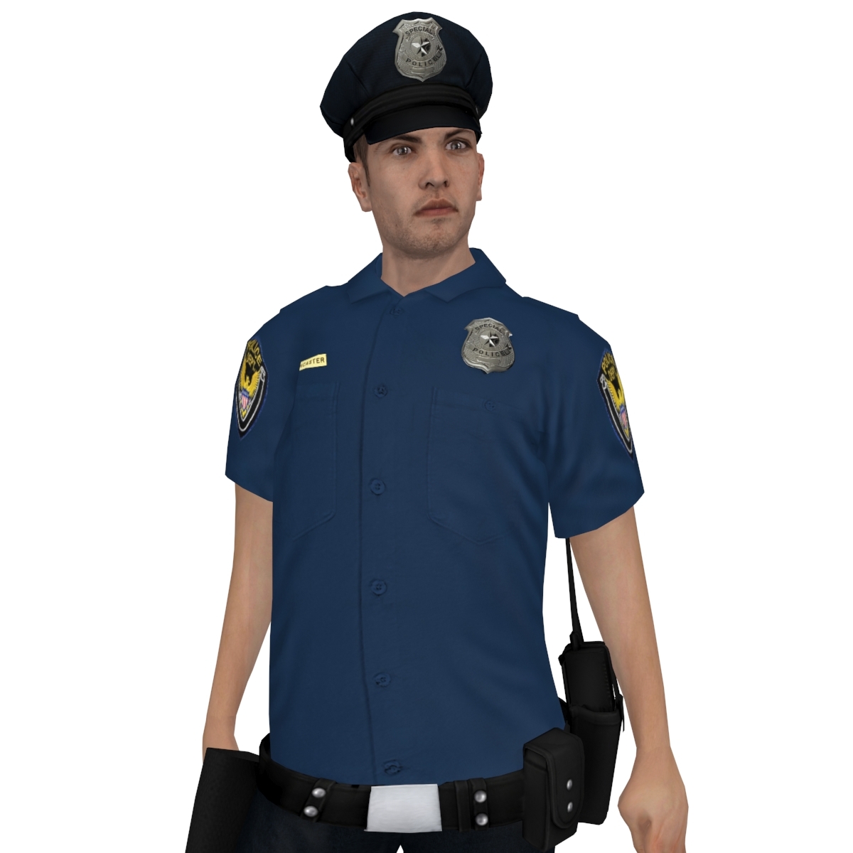 rigged police officer 6 3d model