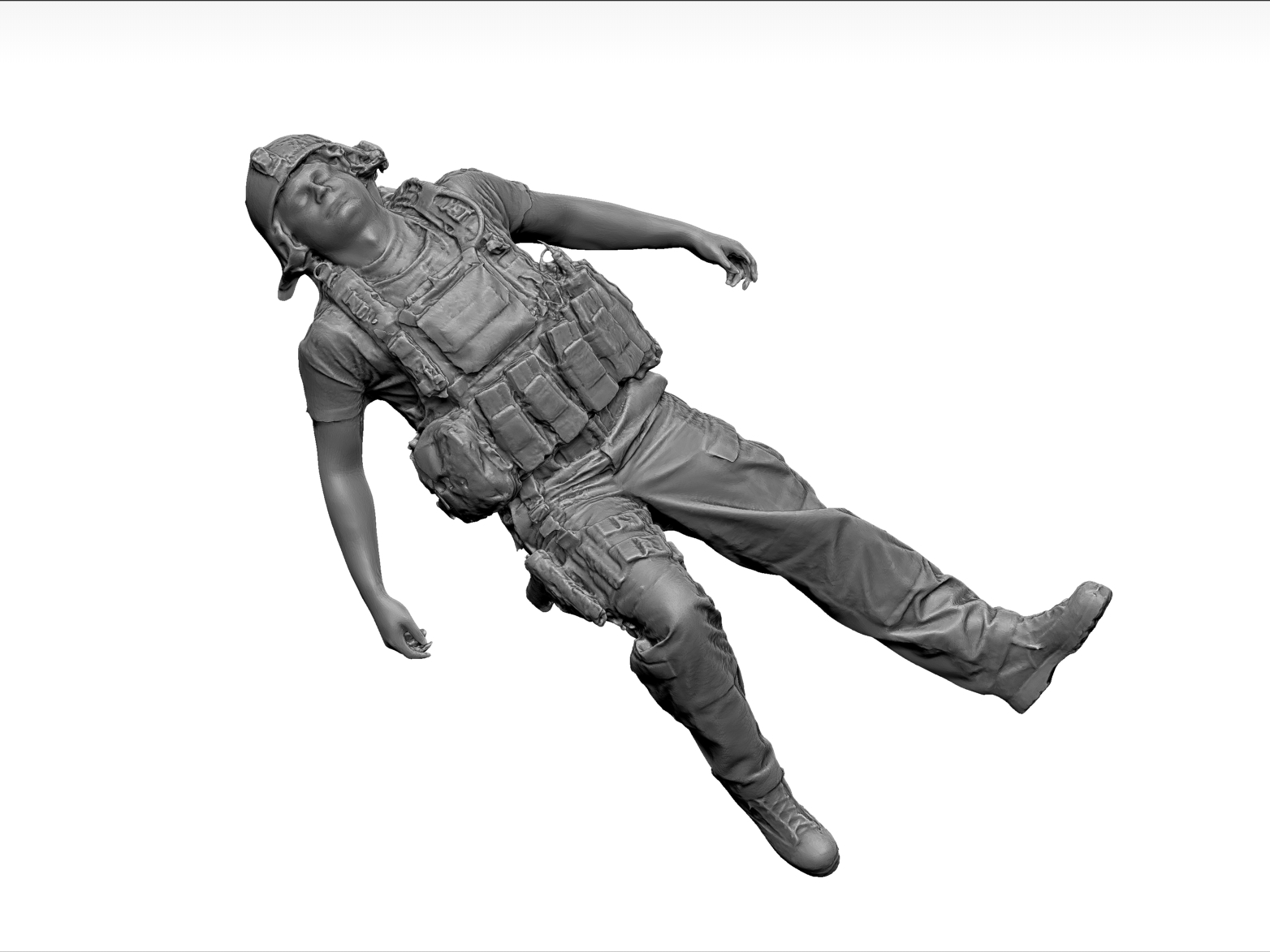 3d dead soldier model