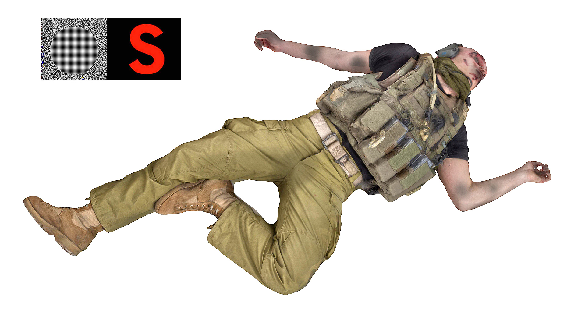 3d model of dead soldier