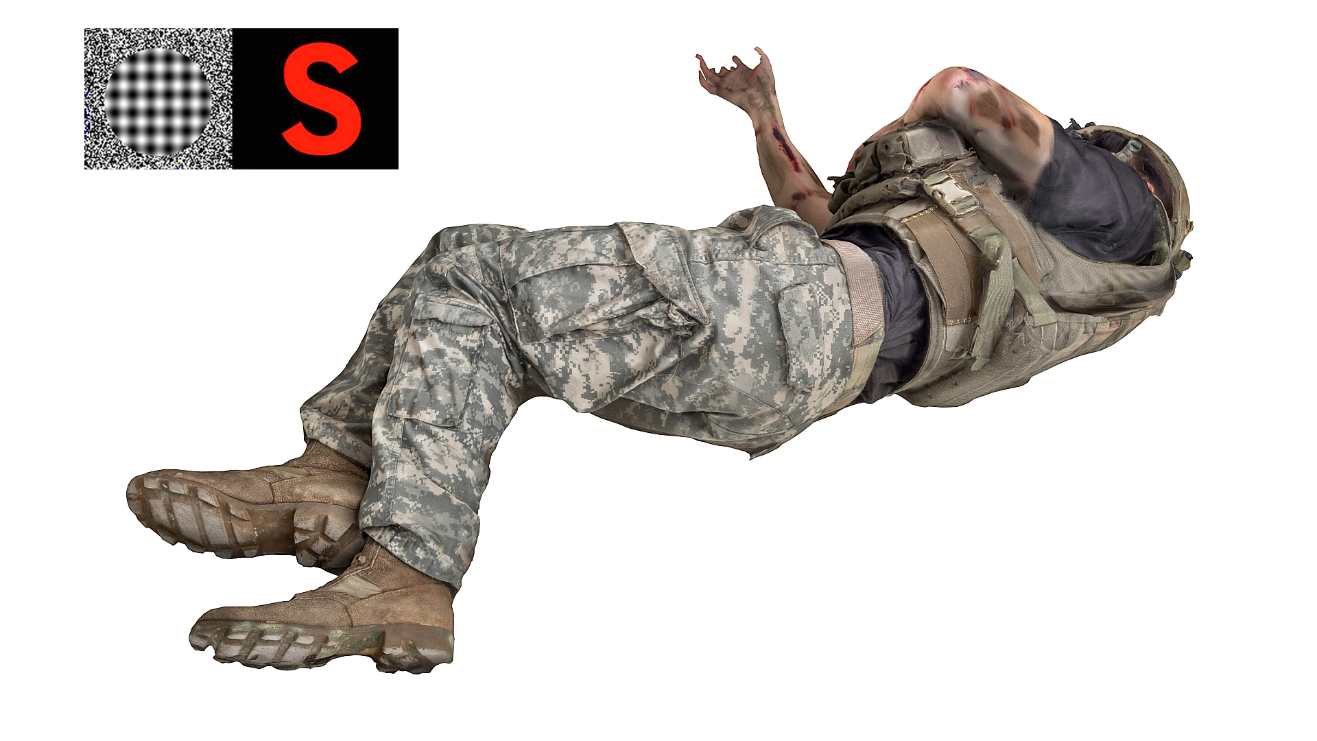 3d dead soldier model