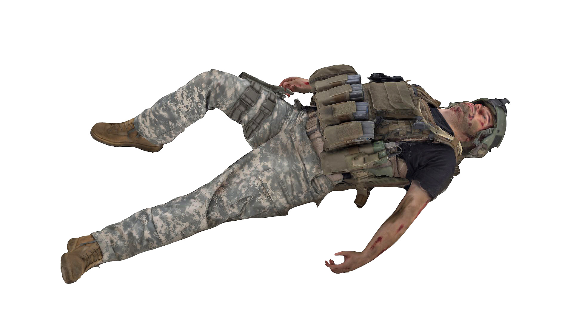 3d dead soldier model
