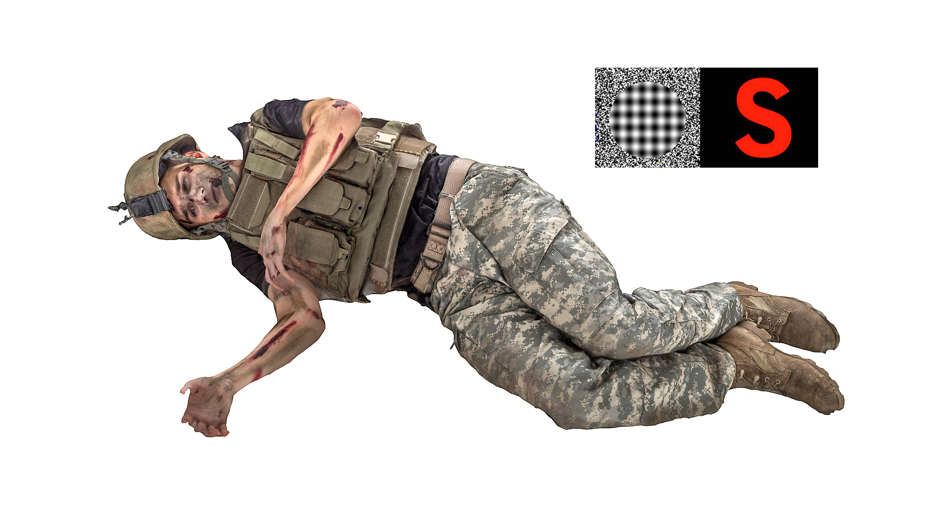 3d dead soldier model