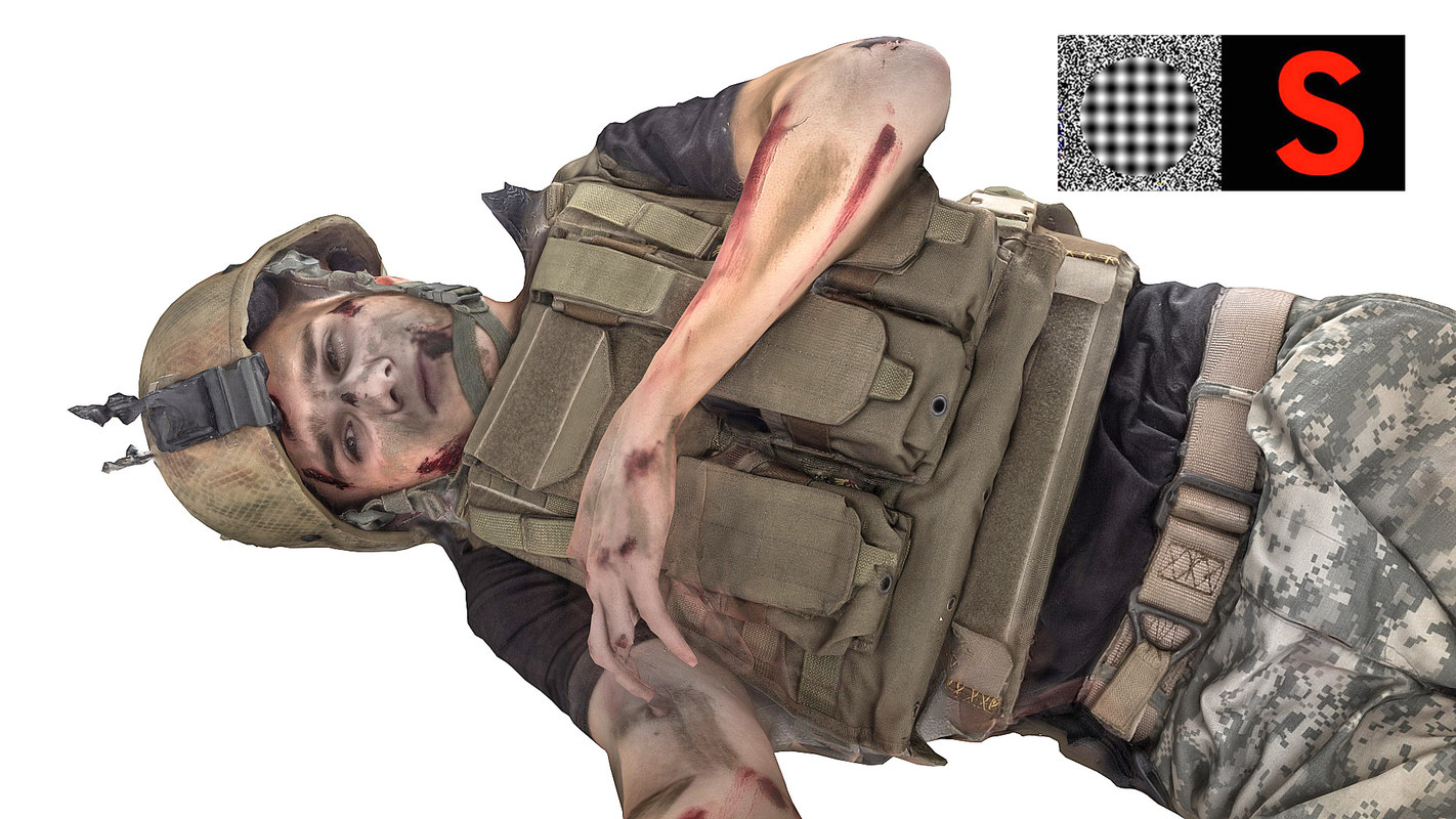 3d dead soldier model