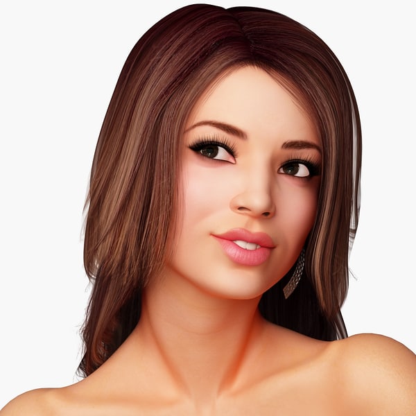 3d asian woman character