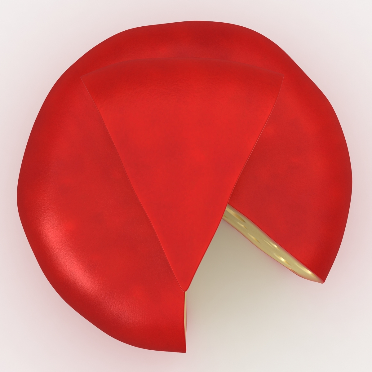 3d model gouda cheese wheel red