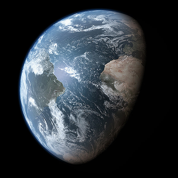 3d hyper-real dynamic earth shader
