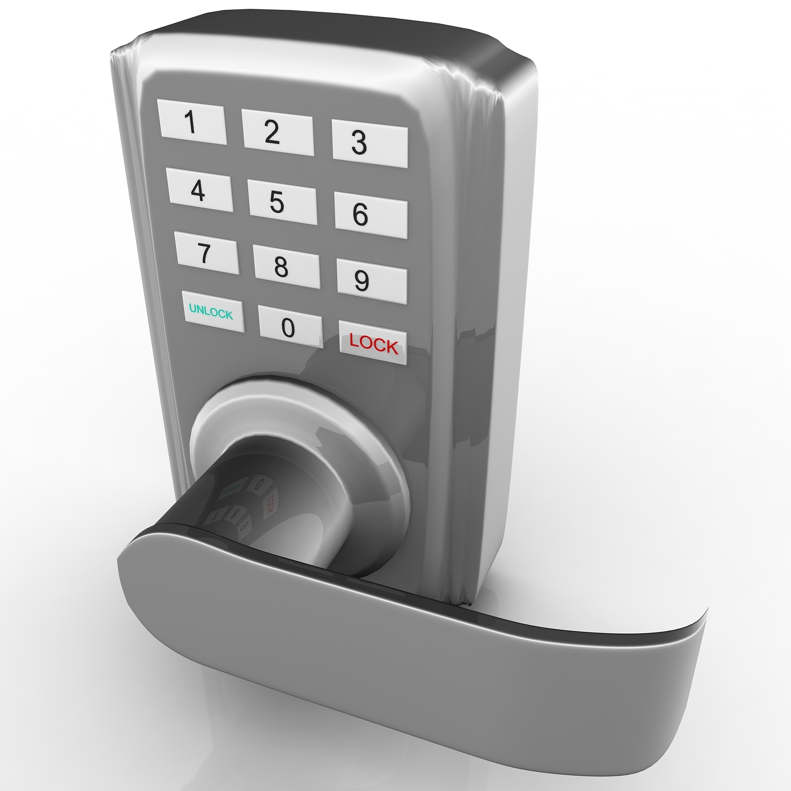 keypad door lock 3d max