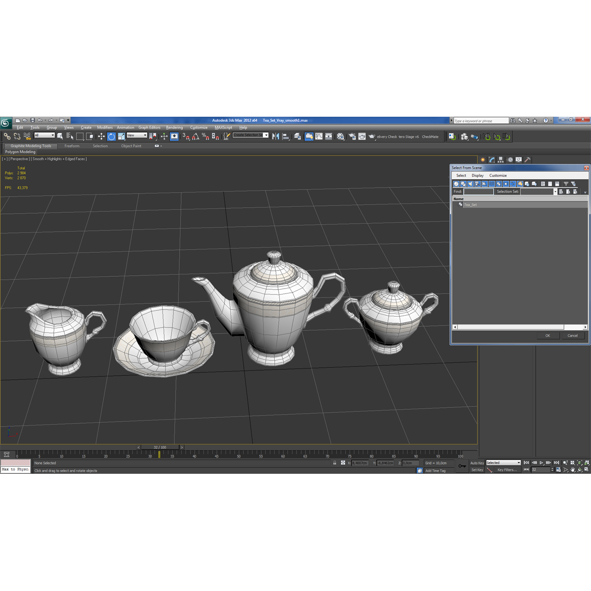 3d model tea set