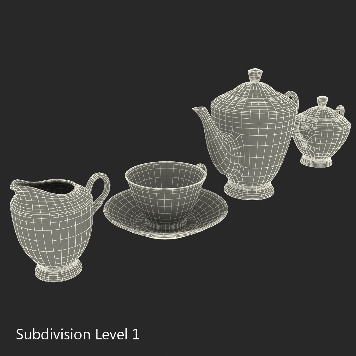 3d model tea set
