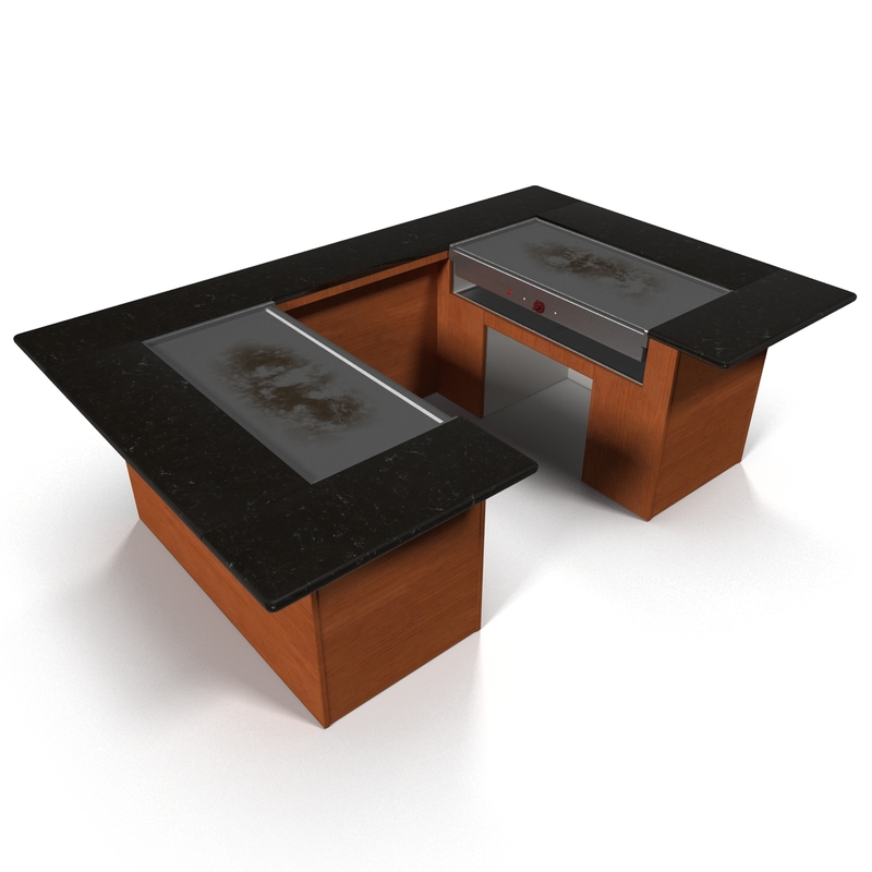 hibachi grill table 3d model