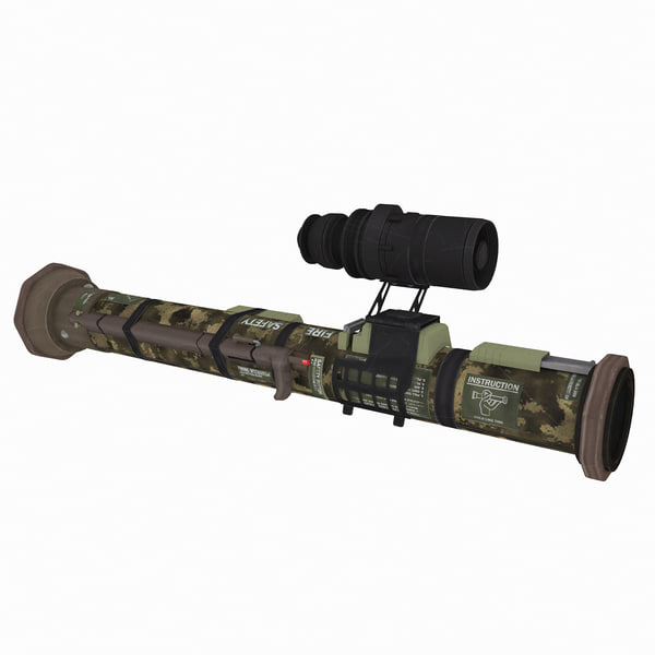 3d model authentic military rocket launcher