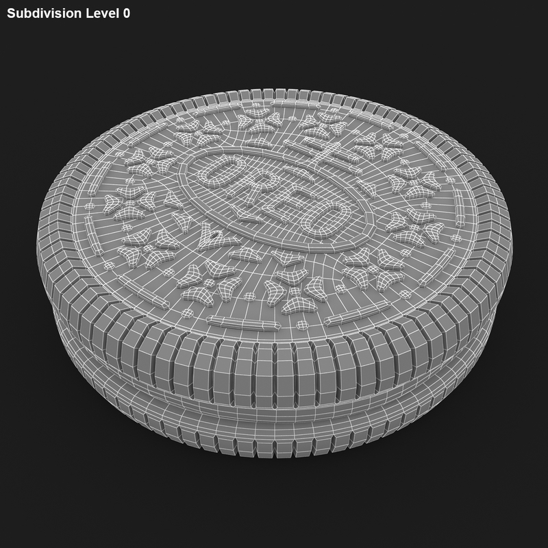 realistic oreo cookie obj