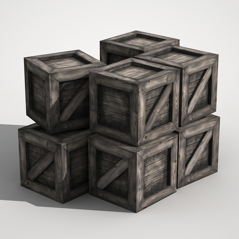 3ds max medieval wooden crate