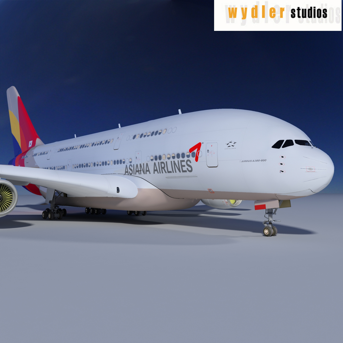 3d model a380 asiana airlines