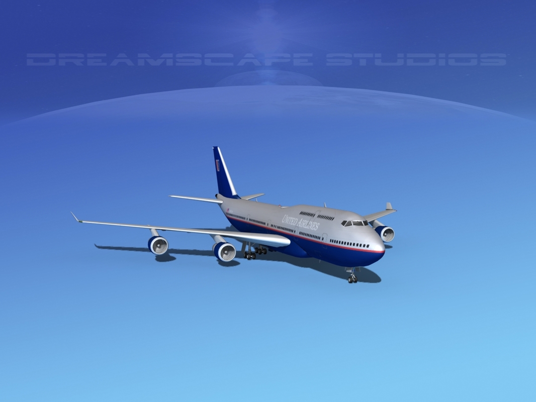 airline boeing 747-400 747 aircraft 3d model