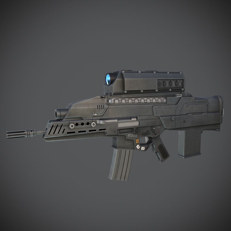 3d xm29 oicw rifle model