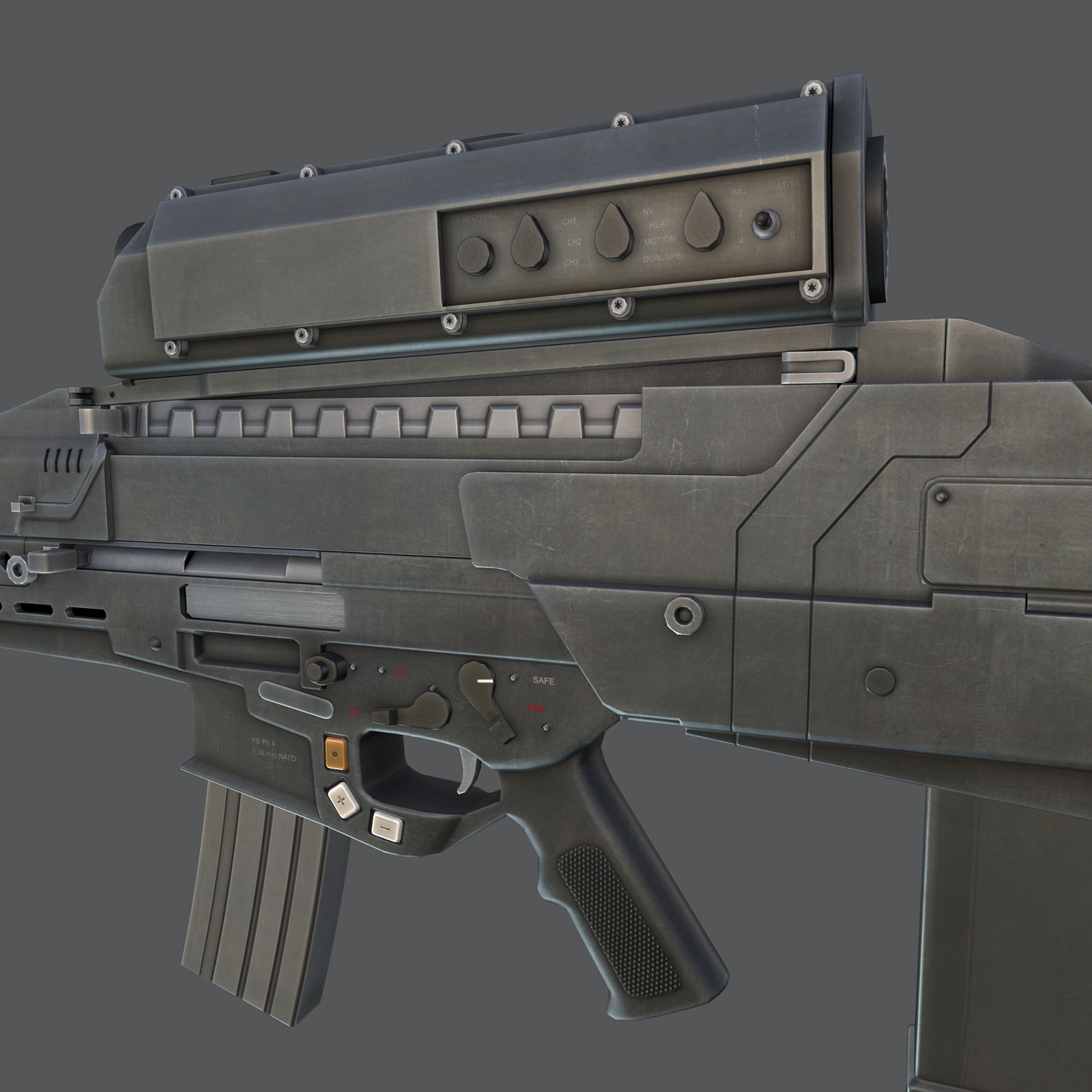 3d xm29 oicw rifle model