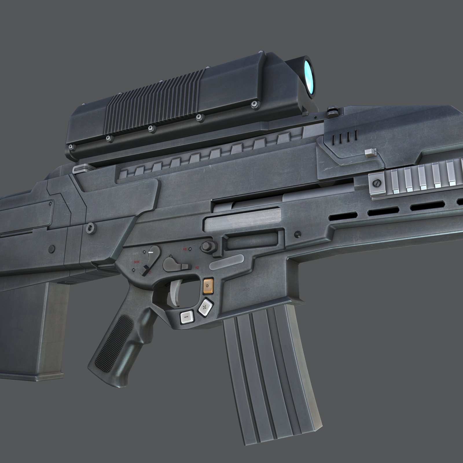 3d xm29 oicw rifle model