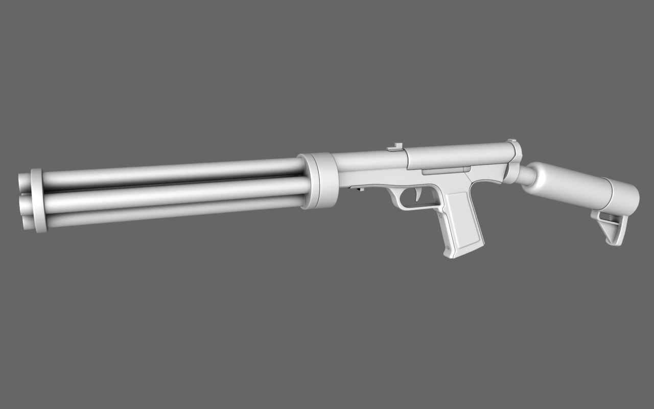 3d shotgun polygonal model