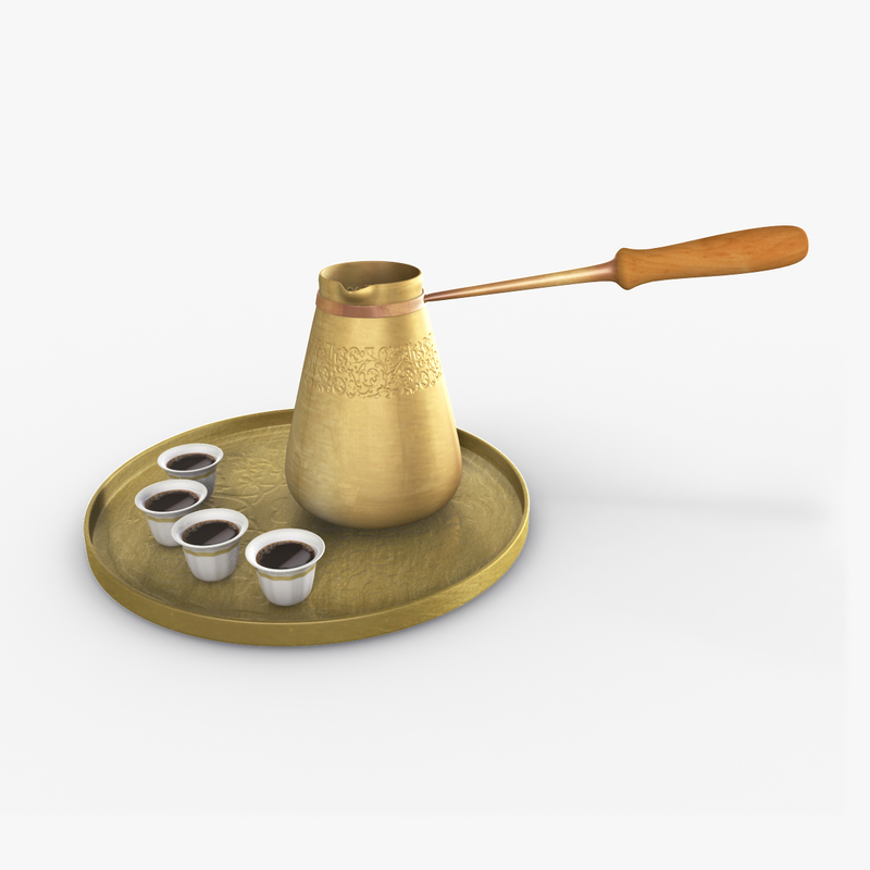 arabic coffee pot finjan obj