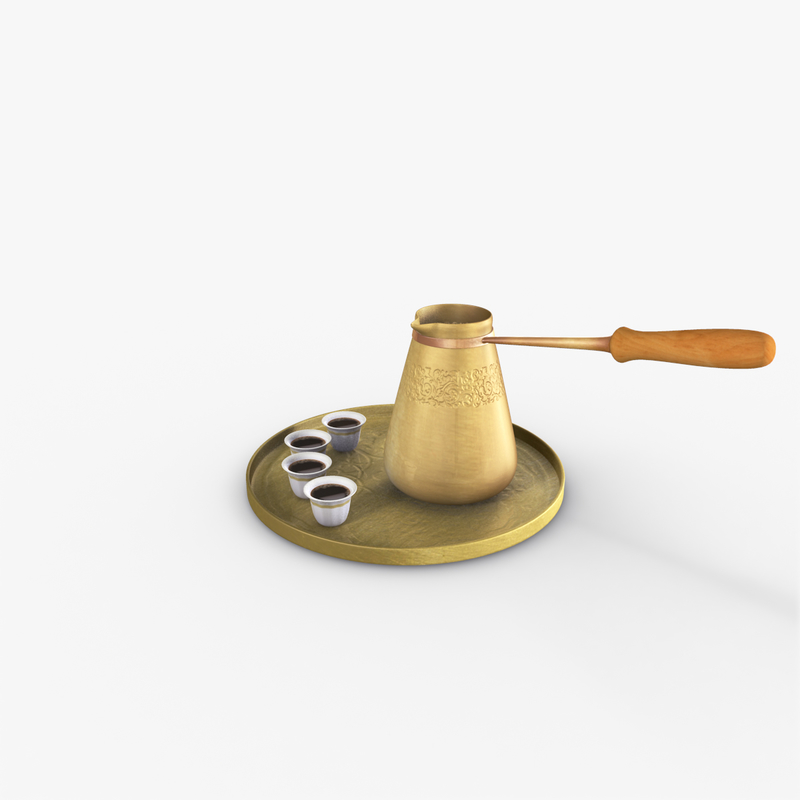 arabic coffee pot finjan obj