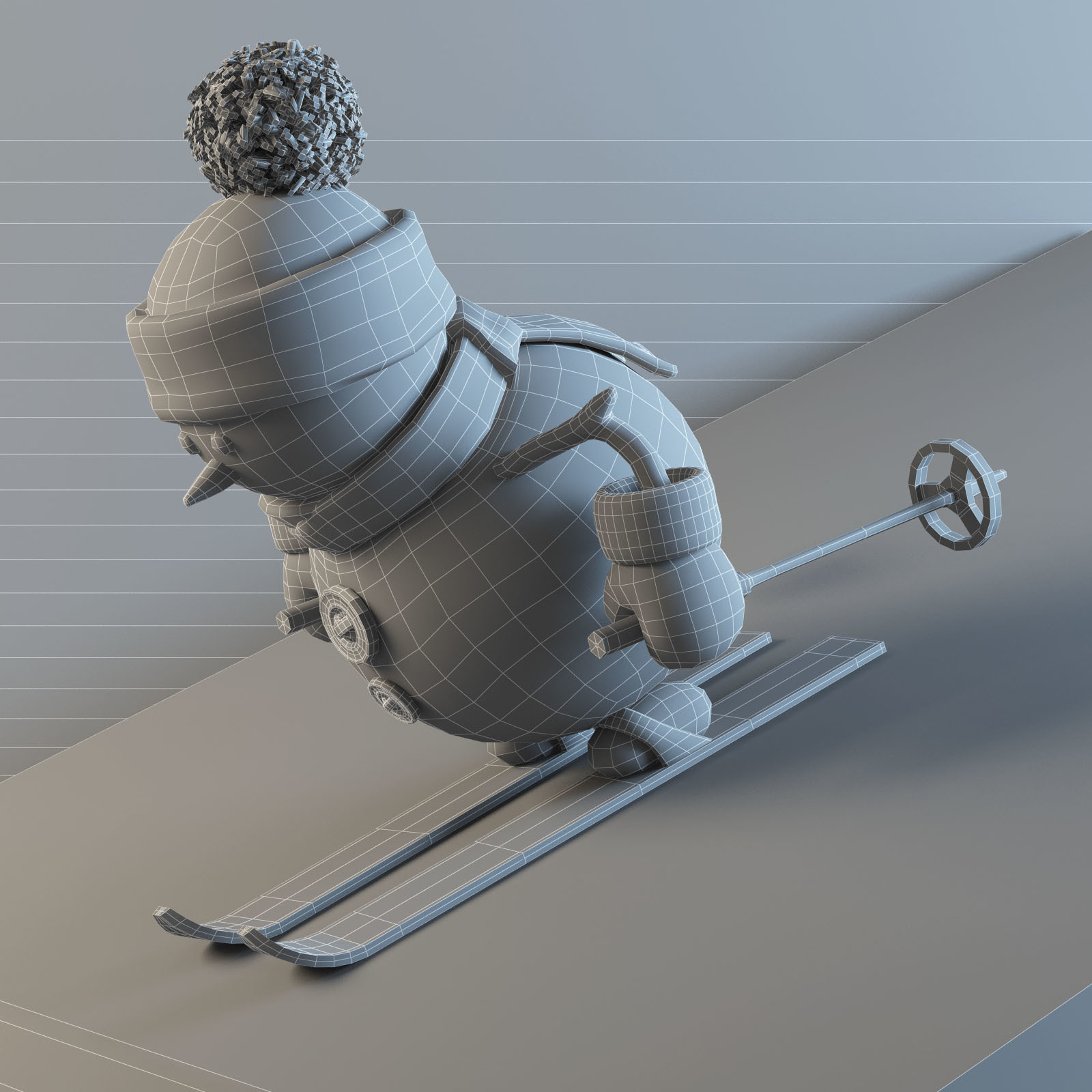 snowman skier 3d max