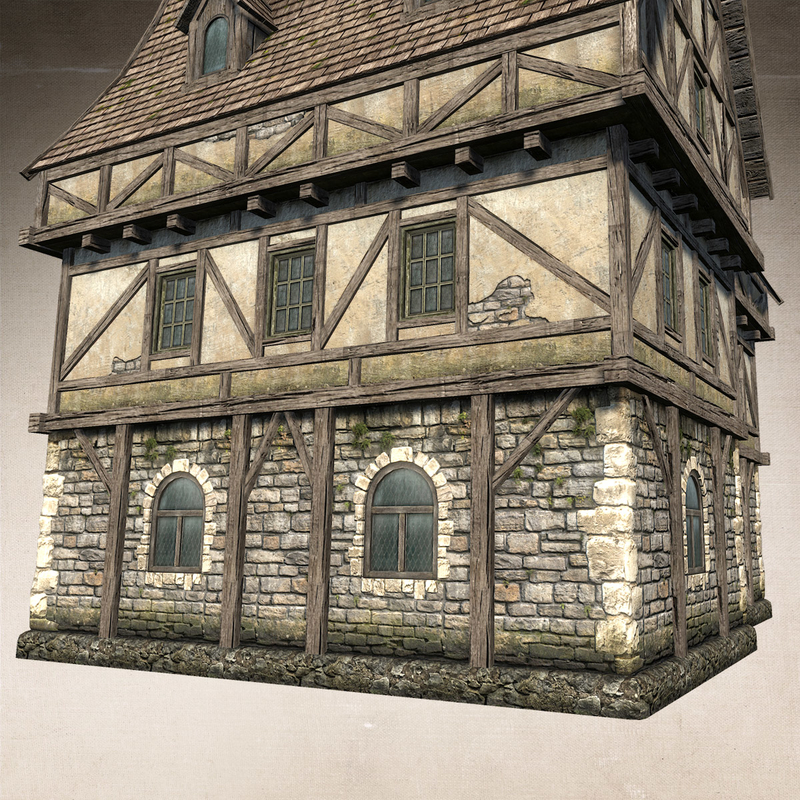 3ds fantasy medieval house
