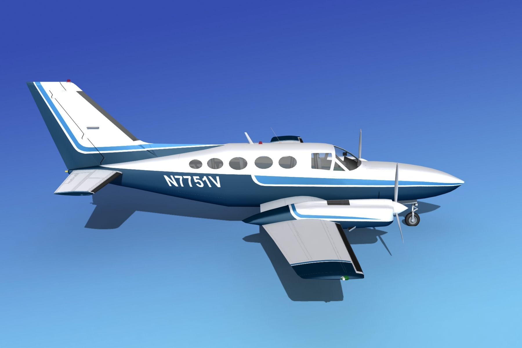 scale cessna 414 chancellor 3d obj