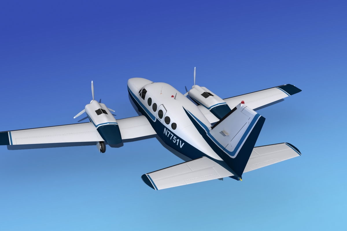 scale cessna 414 chancellor 3d obj