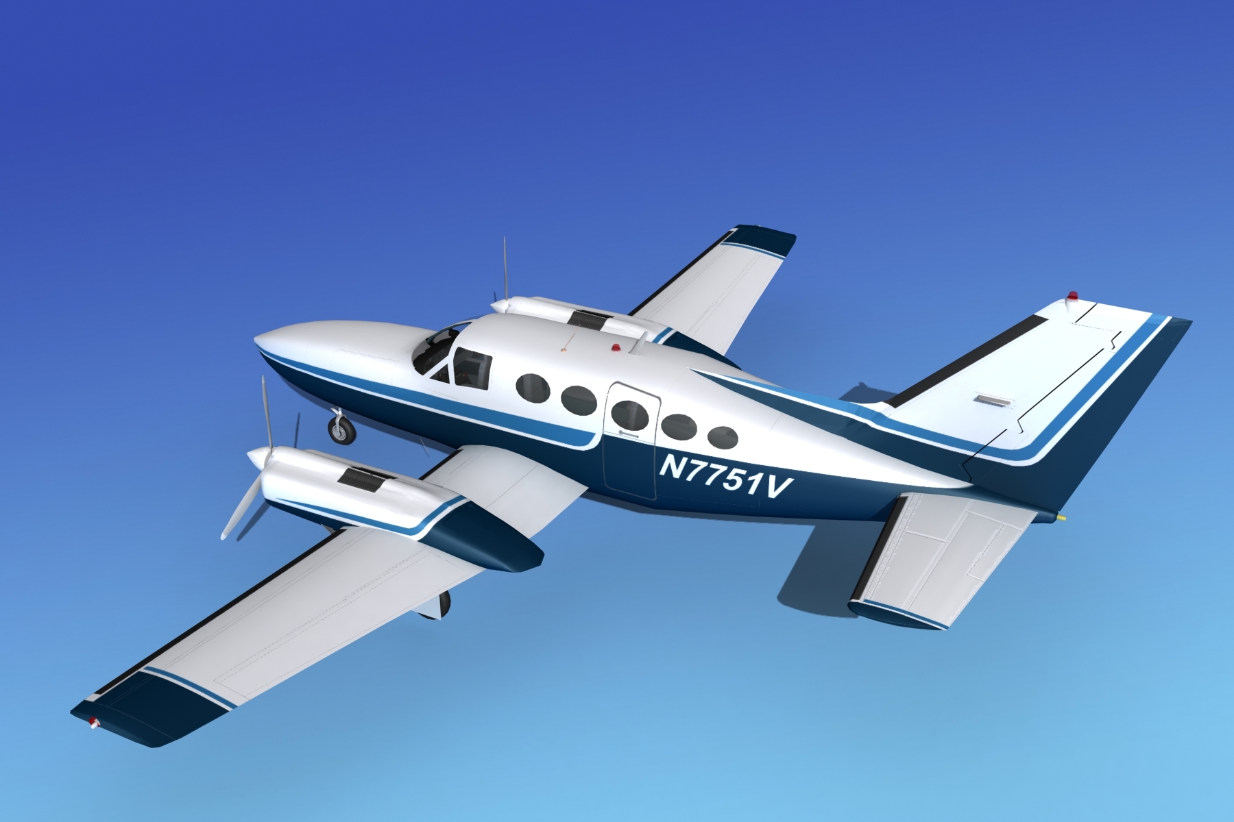 scale cessna 414 chancellor 3d obj