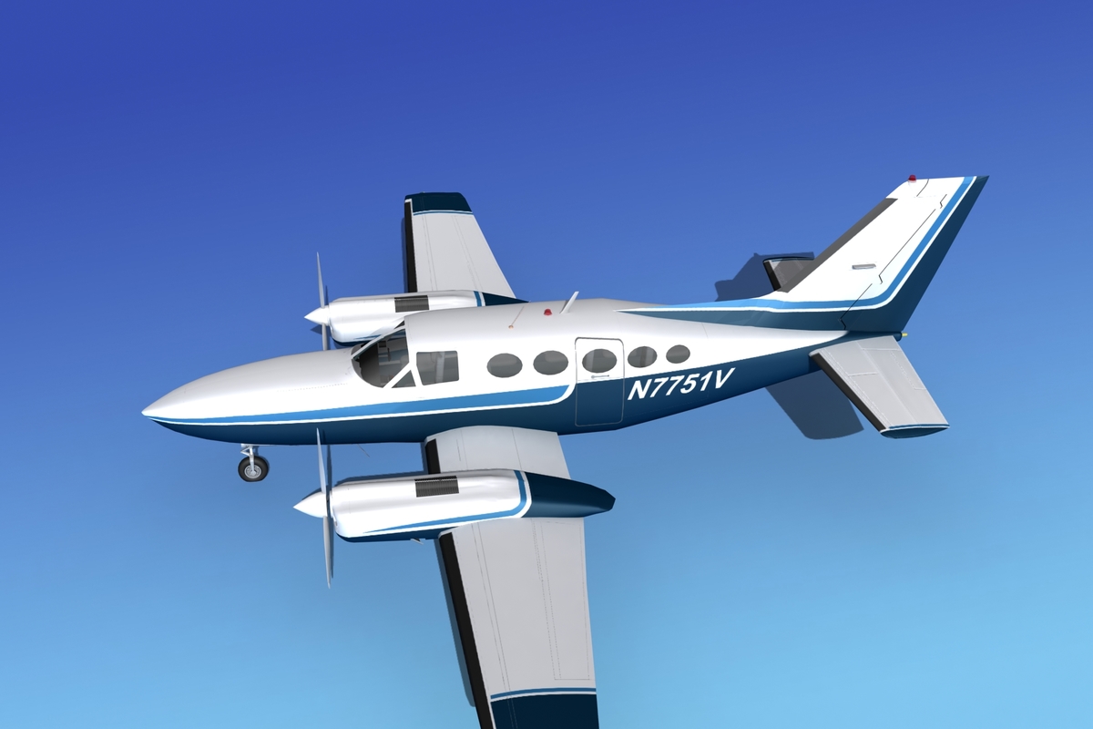 scale cessna 414 chancellor 3d obj