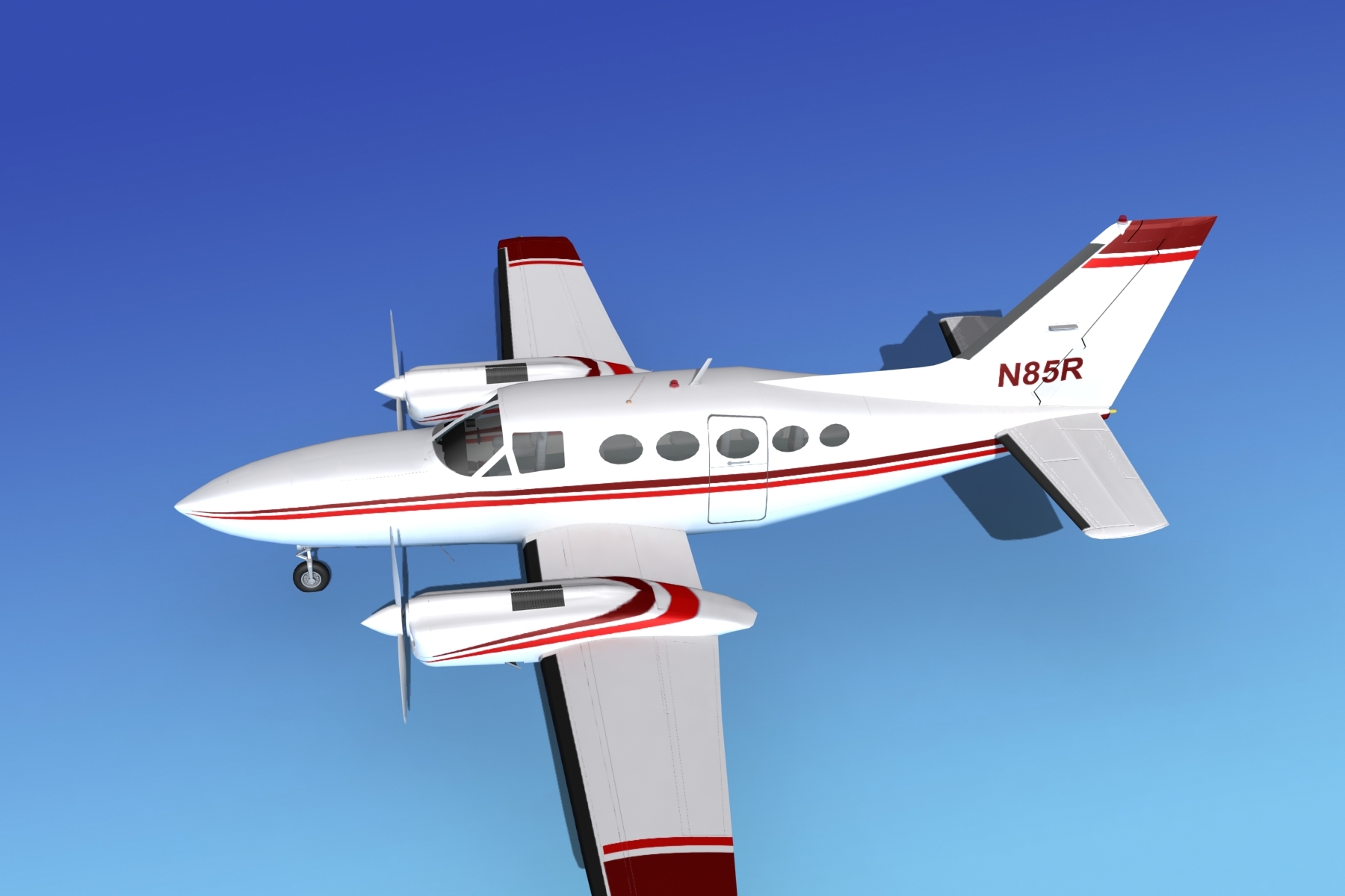 scale cessna 414 chancellor 3d max